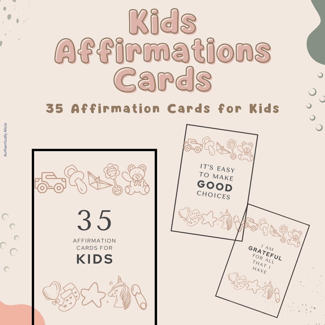 Affirmation Cards for Kids 35 Affirmations for Children School Therapy ...