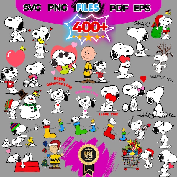 Snoopy Svg - Etsy