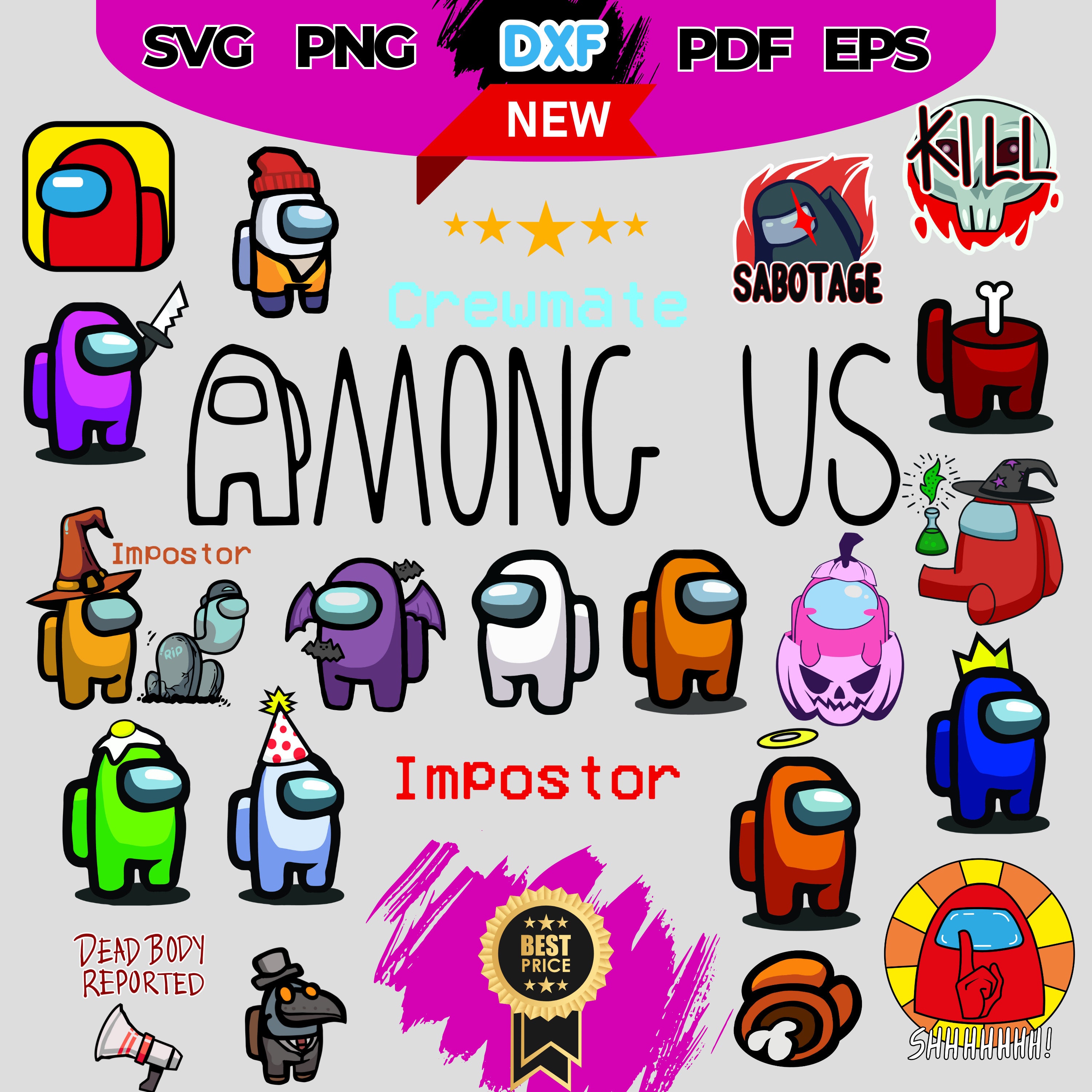 450 Files Among Us Svg Bundle Layered Item, Among Us Svg, Among Us Png ...