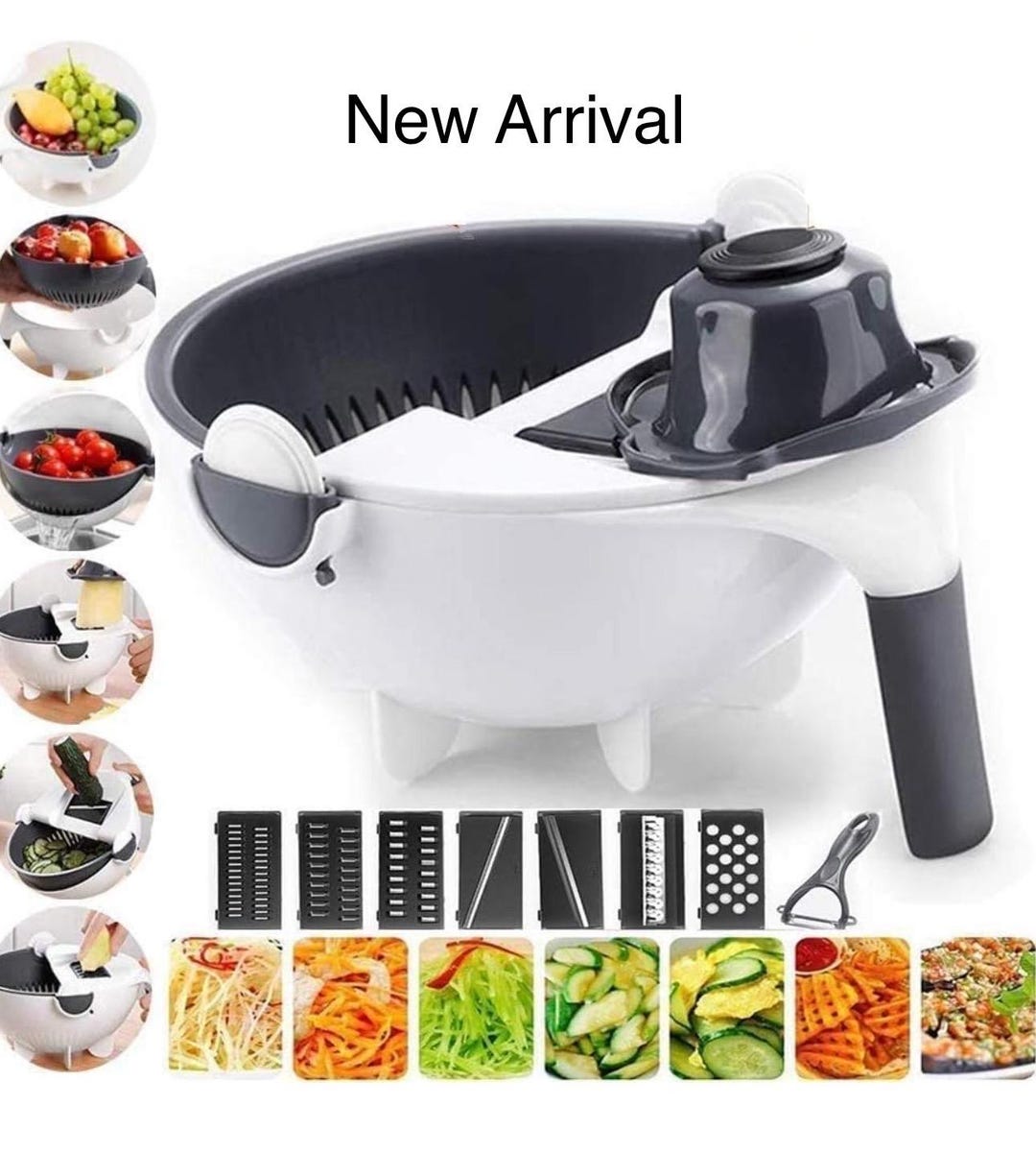 Portable Fruits and Vegetables Cutter and Chopper Set With Rotating ...