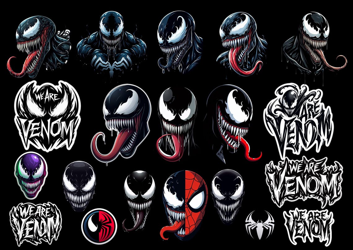 Venom Png-svg Bundle Pack 20 Venom Transparent Background - Etsy