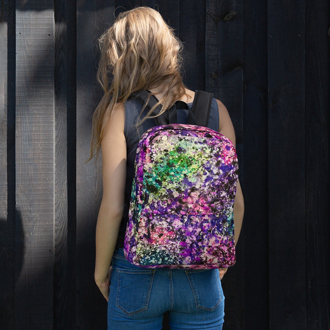 Splatter Paint Backpack Original Art Retro Abstract Print Bag 80s 90s ...
