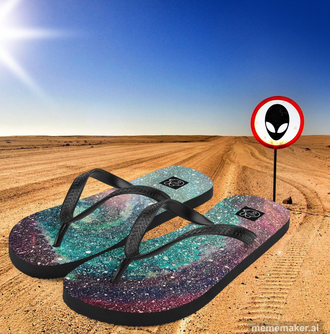 Galaxy Print Flip-flops Original Art Outer Space Walk Sandals Colorful ...
