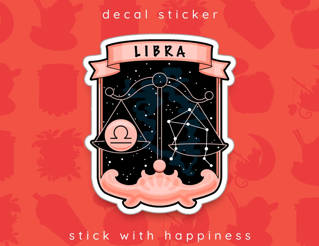 Libra Zodiac Vinyl Decal Sticker Embrace Your Harmonious Spirit in ...