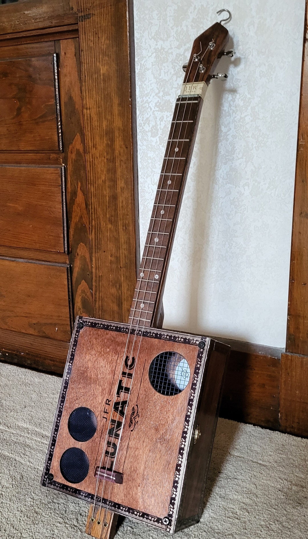 Unique, Hand Crafted, 3 String, Acoustic/electric Cigar Box Guitar. A ...