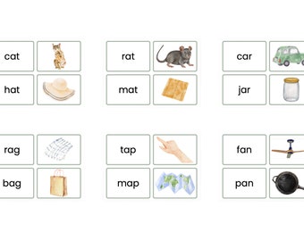 CVC Rhyming Words Activity, Word Families Rhyming Picture Cards, Early ...