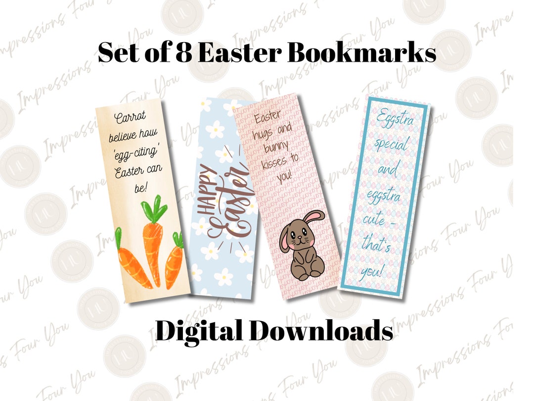 8 Printable Easter Bookmarks, Celebrate Easter, Digital Bookmark, Happy ...