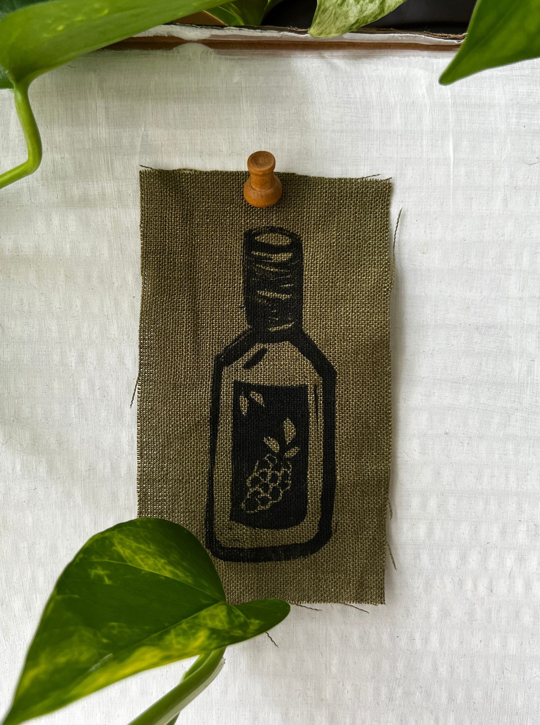Handmade Block Printed Linen Patch Individual Punk Linocut Print of ...