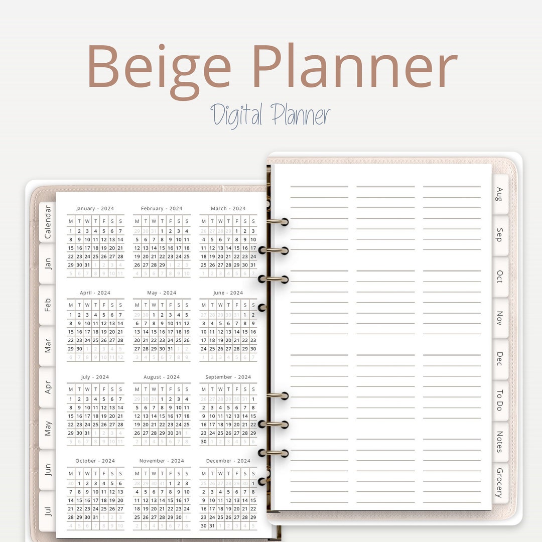Digital Planner Beige Boho Aesthetic Simple and Easy - Etsy