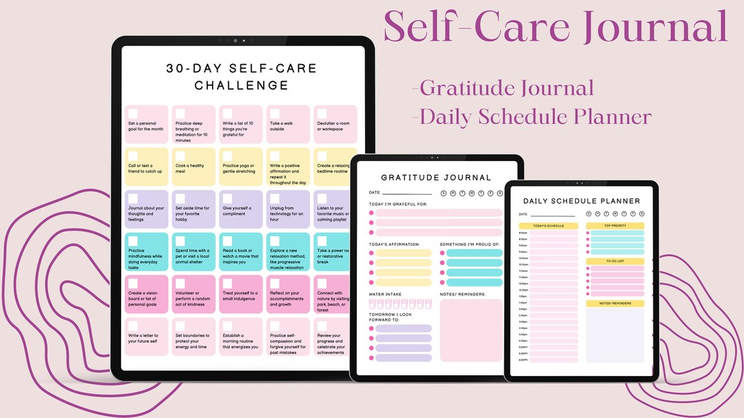 Daily Self Care Planner Vibrant and Colorful Self Care Challenge - Etsy