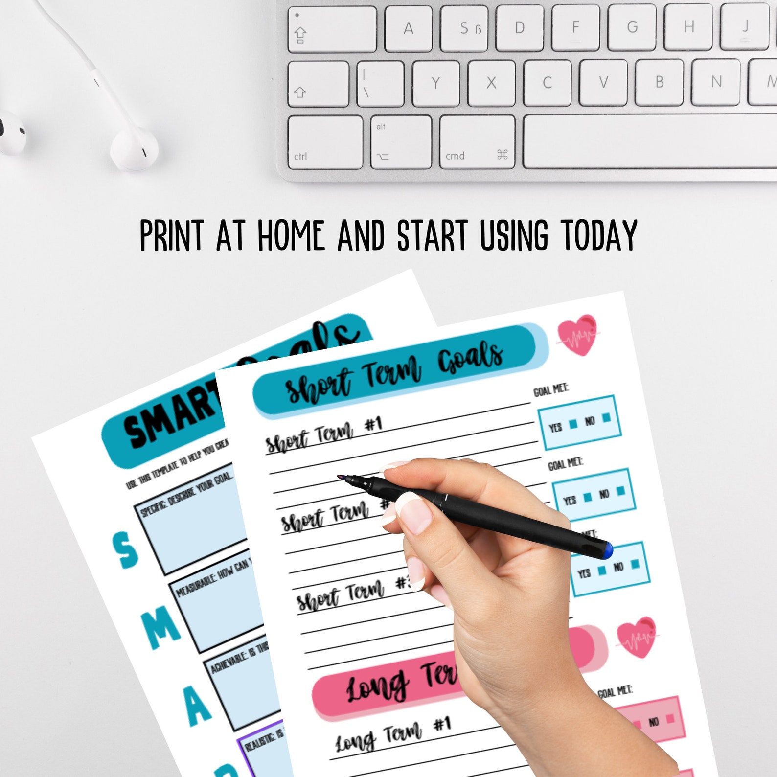 Printable SMART Goal Template PDF Goals Tracker, Help Meet Your Goals W ...