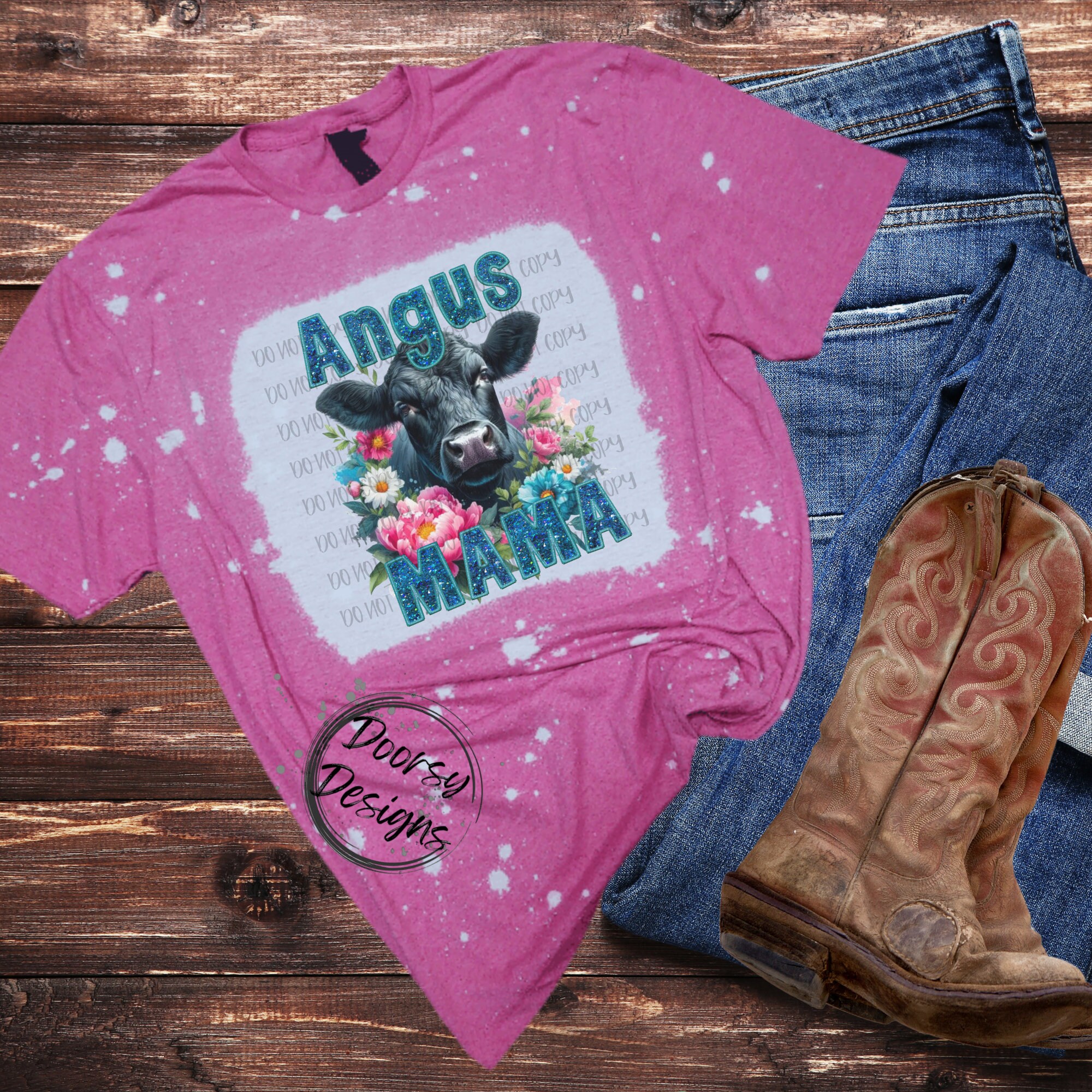 Angus MAMA PNG Digital Download, Faux Embroidery Cow MAMA Png, Show Mom ...