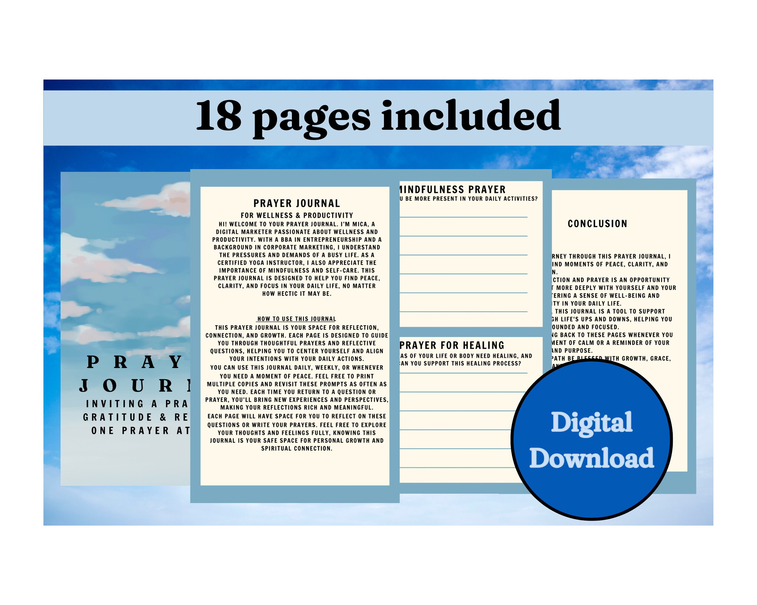 Printable Daily Prayer Journal | Prayer Journal | Guided Reflection Journal | Faith & Spiritual ...