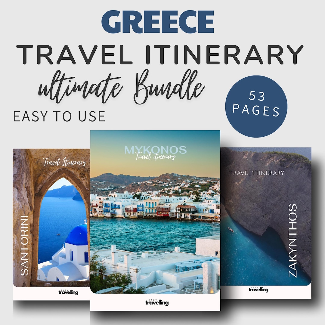 Digital Greece Travel Itinerary Bundle | Mykonos, Santorini & Zakynthos ...