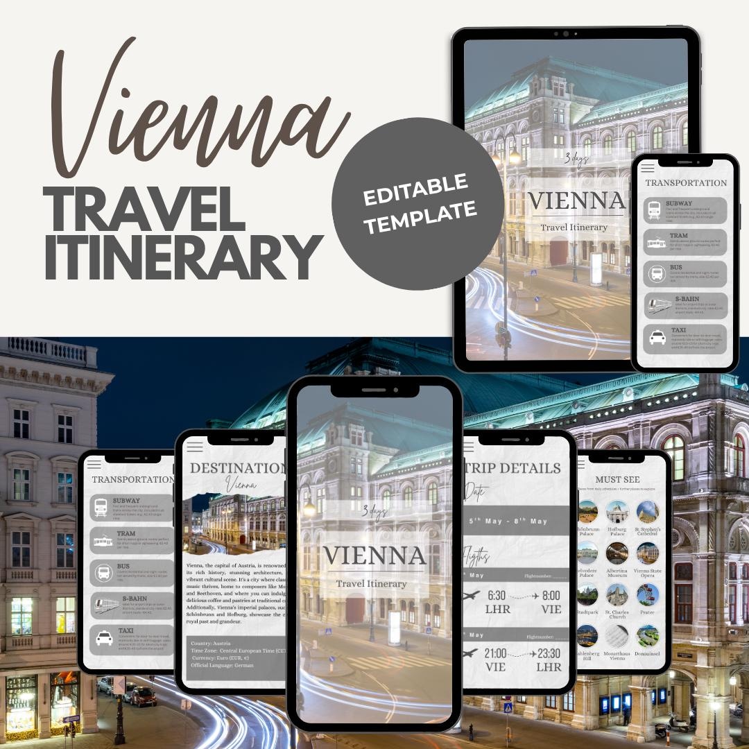 Digital Vienna Travel Itinerary Template | 3-day Vienna Trip Guide ...