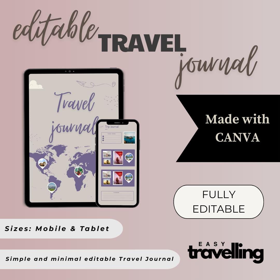 Customizable Travel Journal | Digital Trip Planner & Memory Log ...