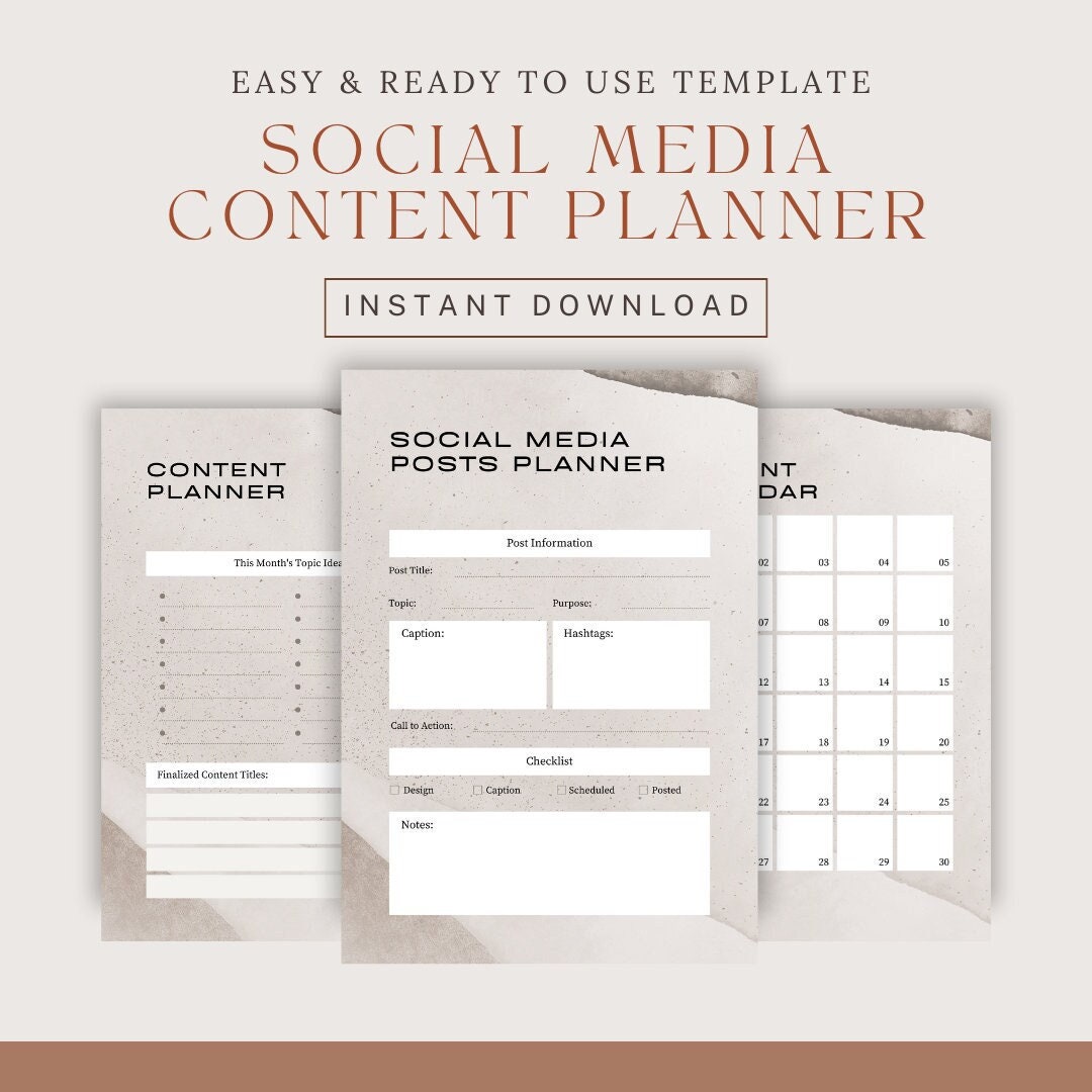 Social Media Content Planner 30 Days Content Challenge Organize Your ...