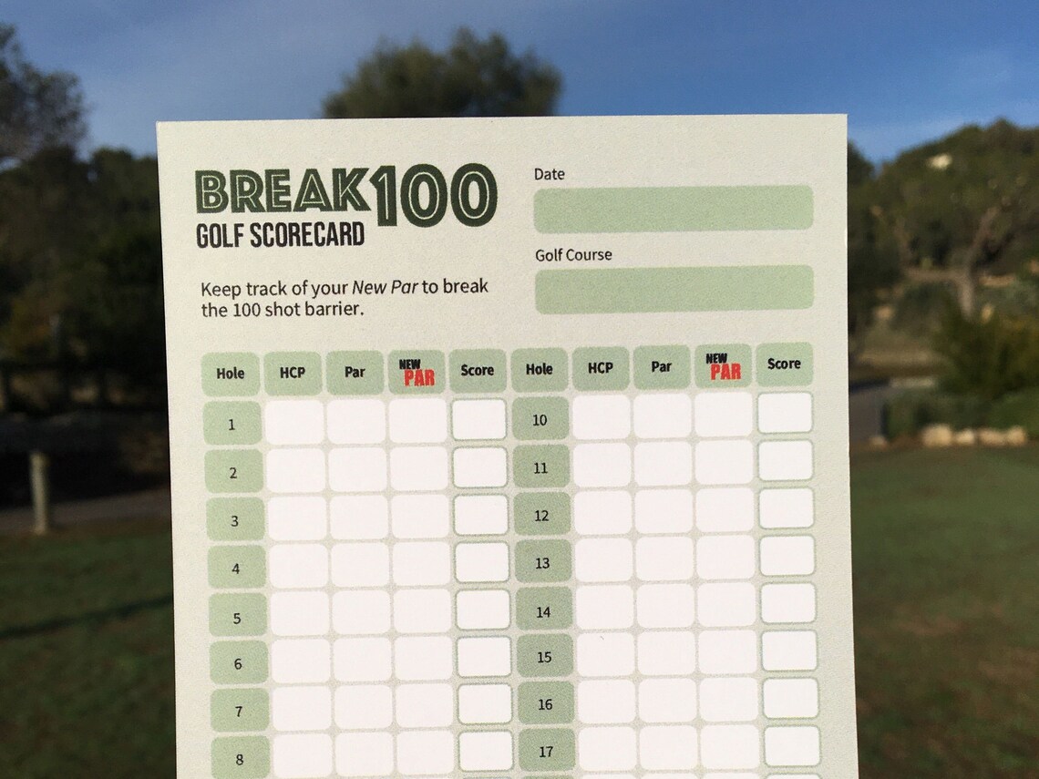 Digital Golf Scorecard Break 100, High Handicap, Golf Gift, Digital ...