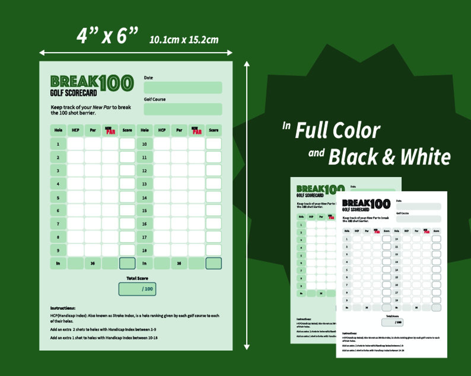 Digital Golf Scorecard Break 100, High Handicap, Golf Gift, Digital ...