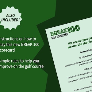 Digital Golf Scorecard Break 100, High Handicap, Golf Gift, Digital ...