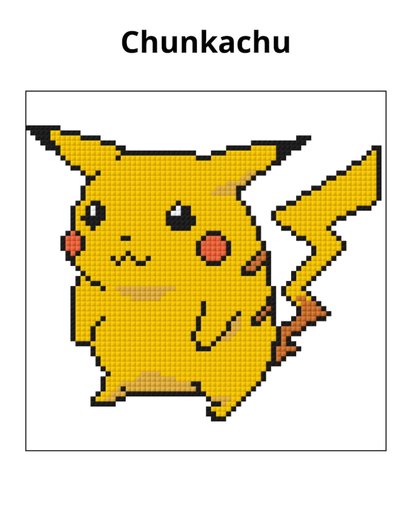 Pikachu Cross Stitch PDF Pattern - Download - Etsy