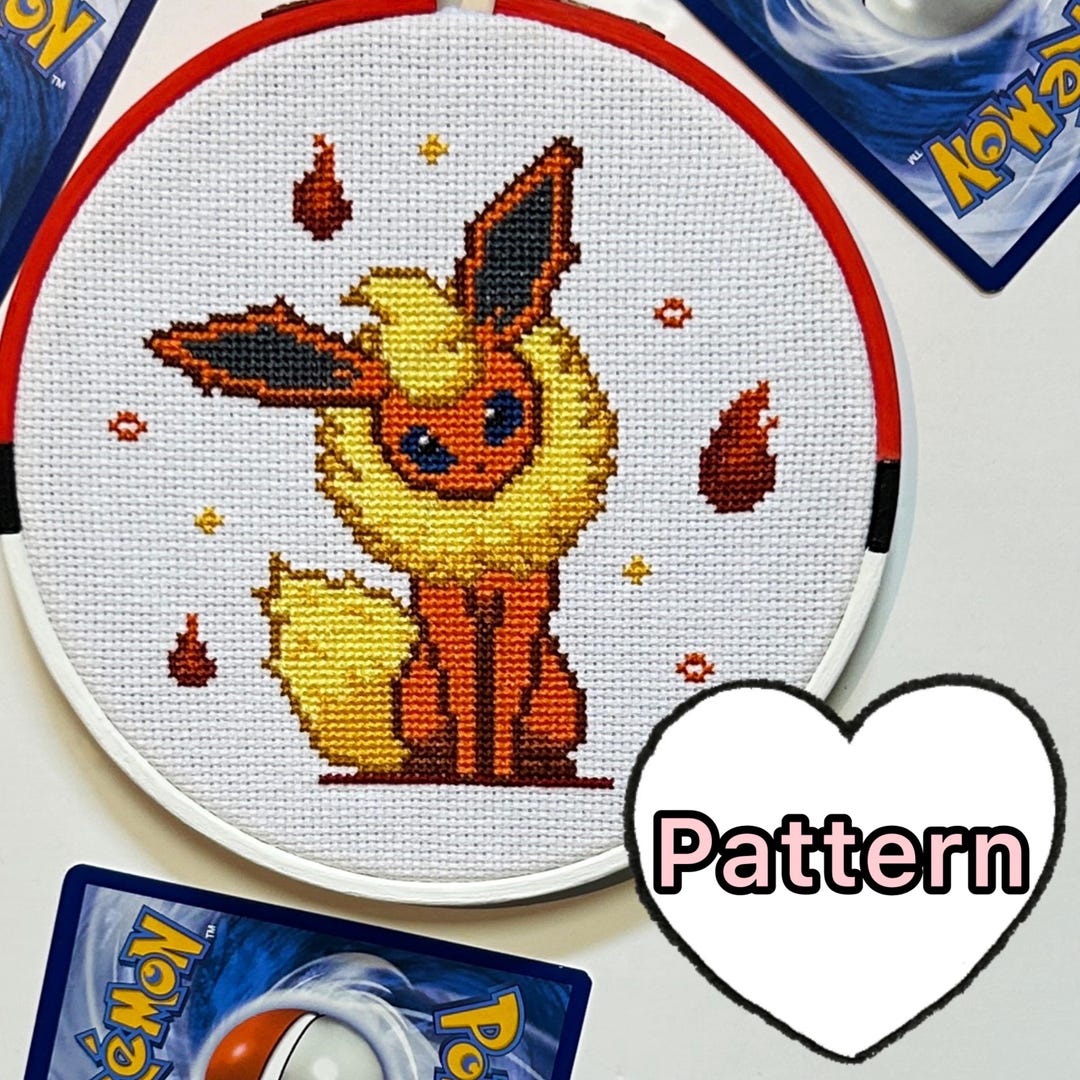 Flareon Cross Stitch PDF Pattern - Pokemon Digital Download - Etsy