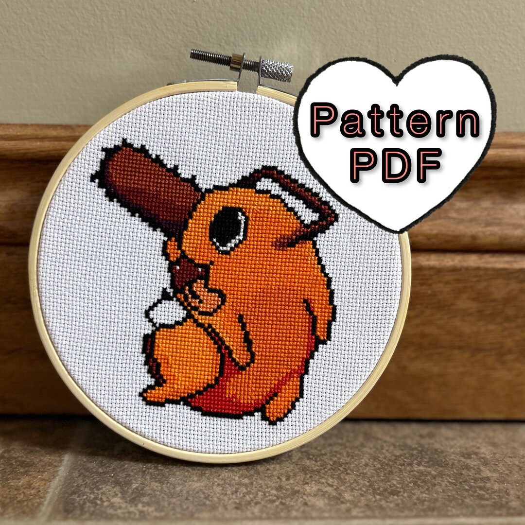Pochita Cross Stitch Pattern - Chainsaw Man Digital Download PDF - Etsy