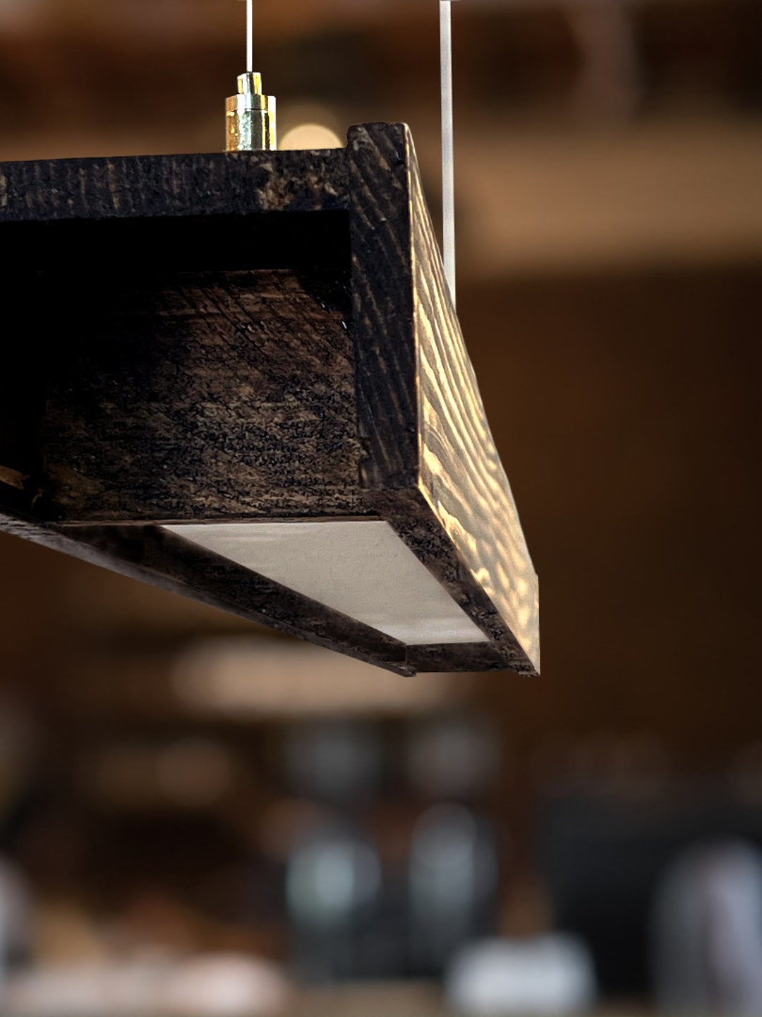 Pendant Lamp, Hanging Light, Solid Wood Lighting, Handmade, Ceiling ...