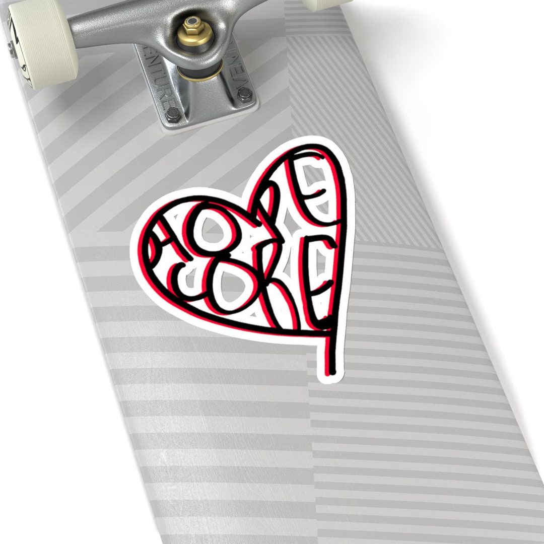 Red Hopecore Graffiti Heart Sticker Vibrant Motivational Inspirational ...