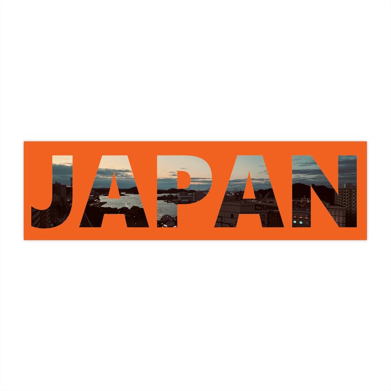 Japan Skyline Letters Bumper Sticker - Etsy