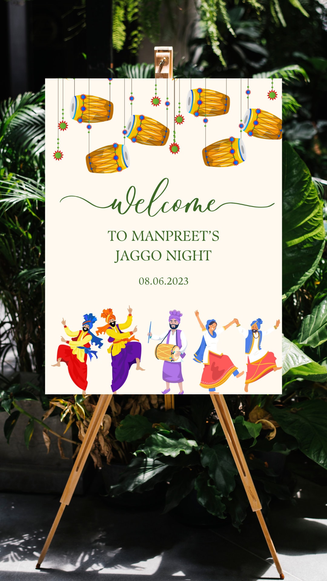 Welcome to Jaggo Night Punjabi Wedding Welcome Sign | Punjabi Wedding ...