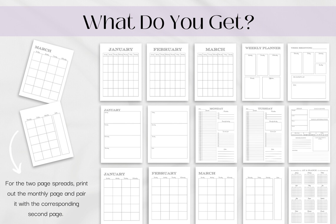 Ultimate Printable Yearly Planner, US Letter ,A4, A5, Happy Planner ...