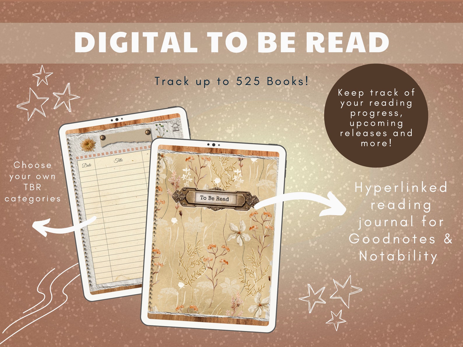 Digital Reading Journal, Digital Reading Planner, Reading Digital ...