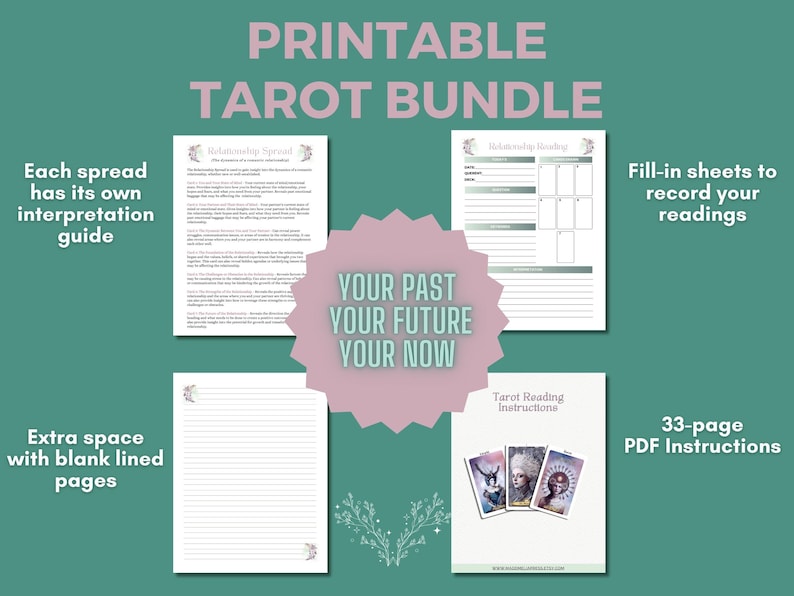 Tarot Templates, Easy to Use Tarot Reading, Digital Download PDF, Tarot ...