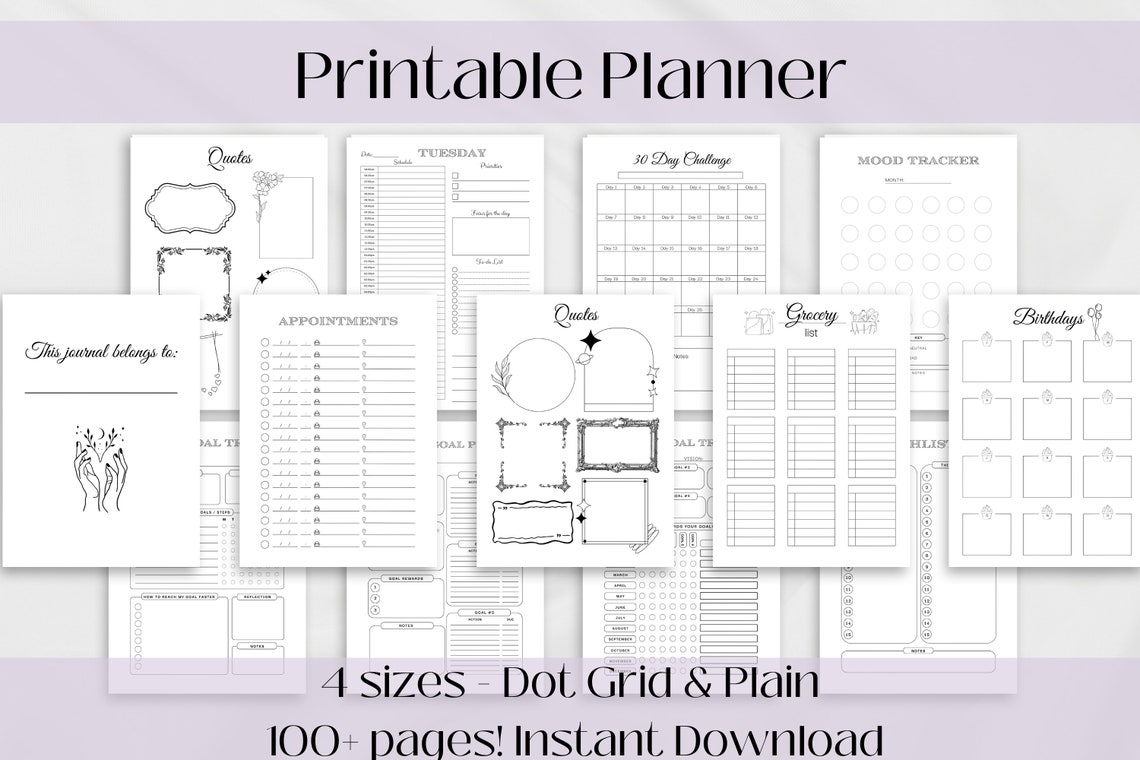 Ultimate Printable Yearly Planner, US Letter ,A4, A5, Happy Planner ...