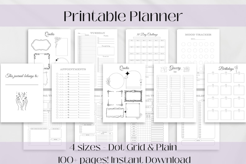 Ultimate Printable Yearly Planner, US Letter ,A4, A5, Happy Planner ...