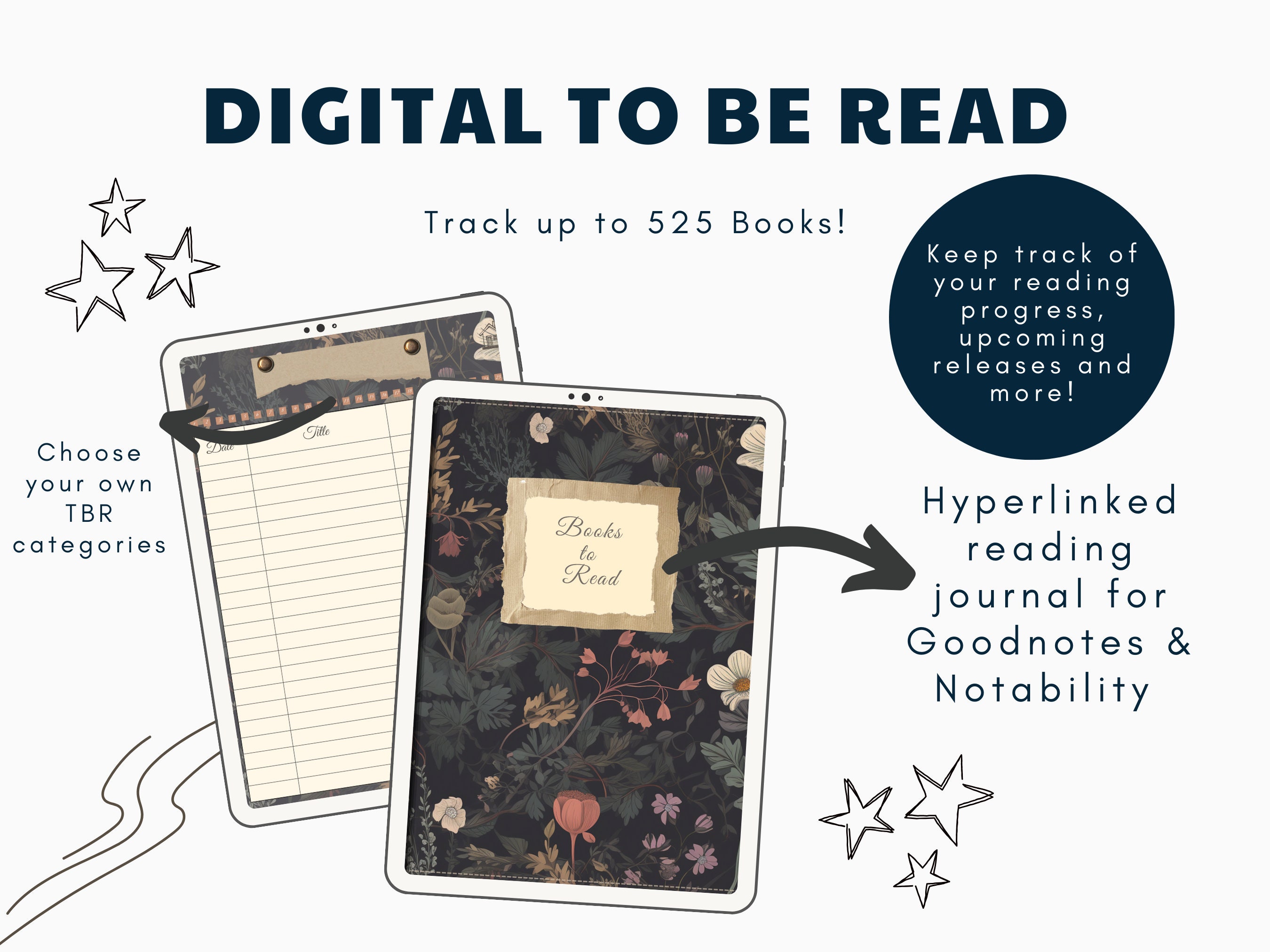 Digital Reading Journal, Digital Reading Planner, Reading Digital ...