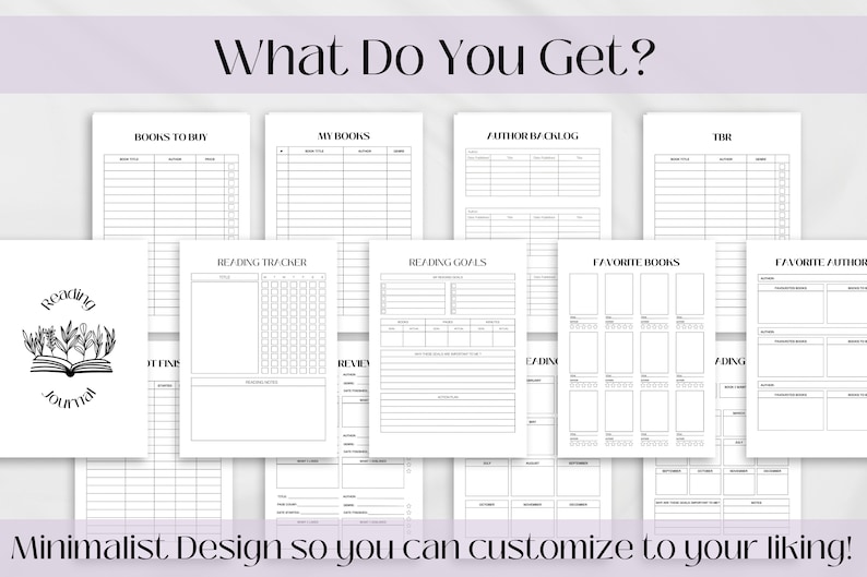 Printable Reading Journal, Reading Tracker, Reading Log, Book Tracker ...