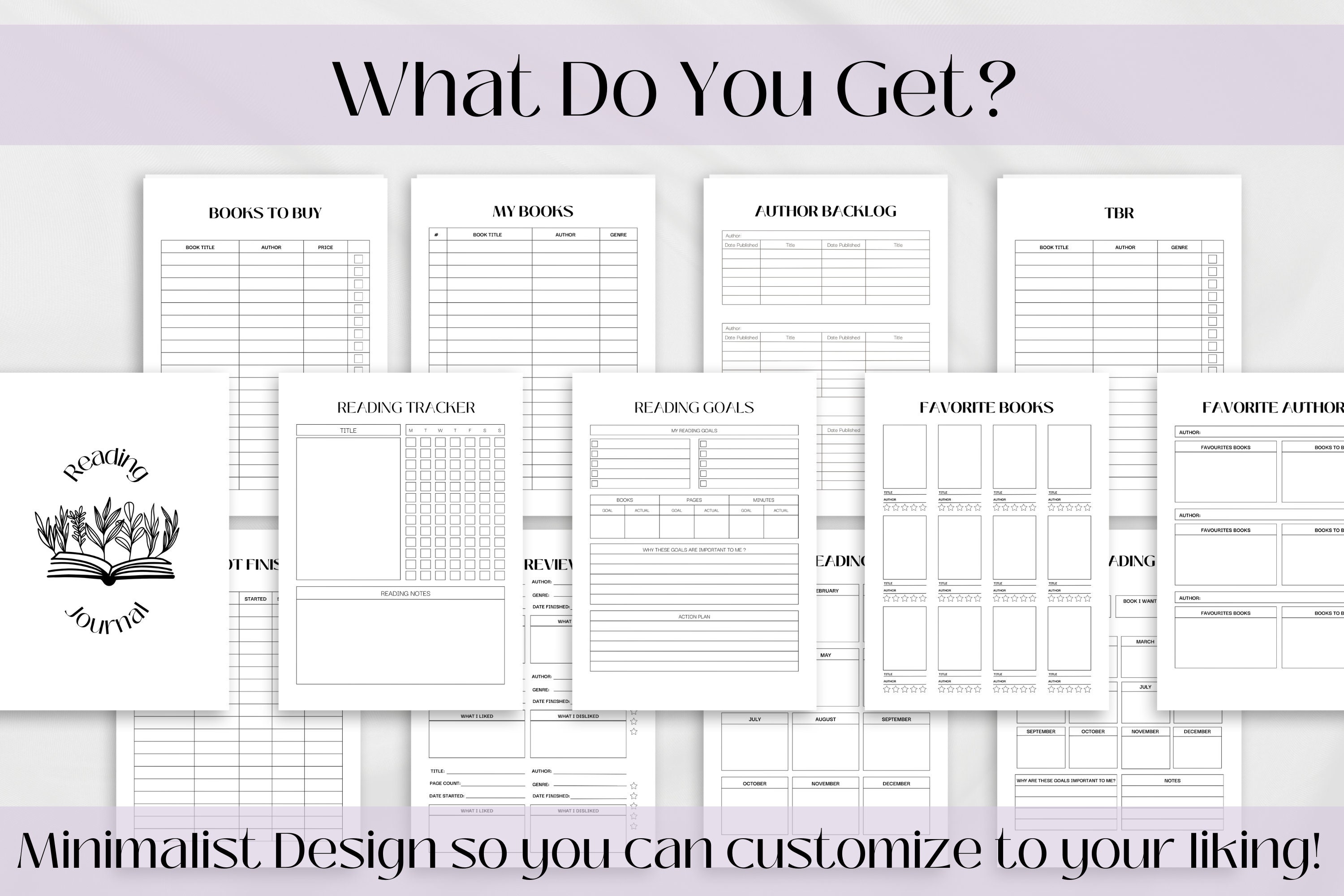 Printable Reading Journal, Reading Tracker, Reading Log, Book Tracker ...