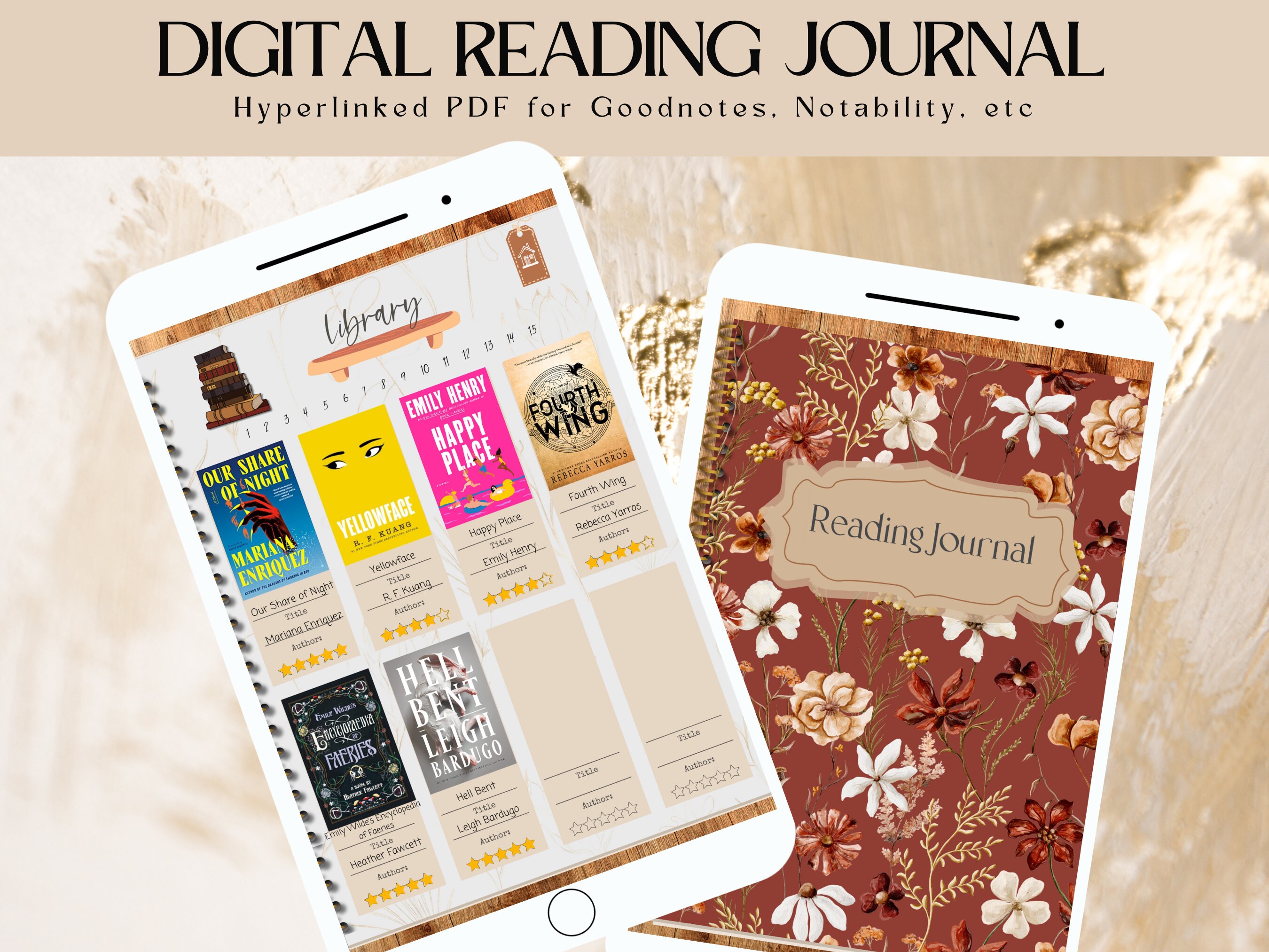 Digital Reading Journal, Digital Planner, Goodnotes Planner, iPad ...