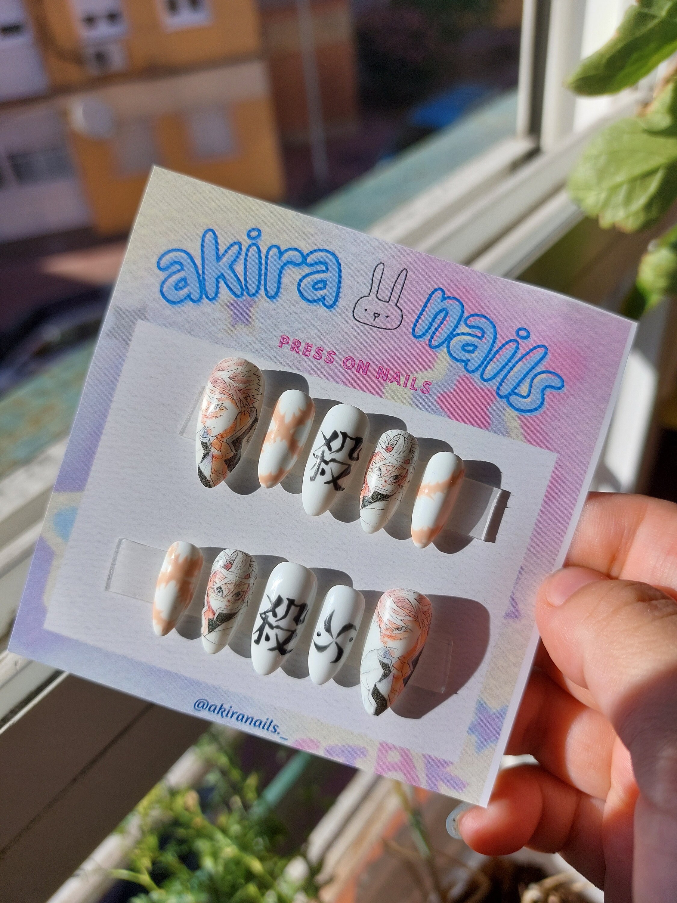 Sanemi Nails Press-on Nails Kimetsu No Yaiba Demon Slayer - Etsy