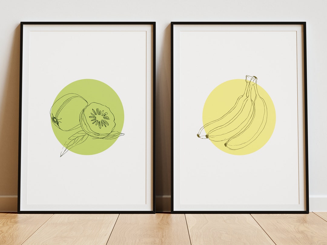 Printable Kiwi and Banana Posters, Kitchen Decor, Home Accents ...