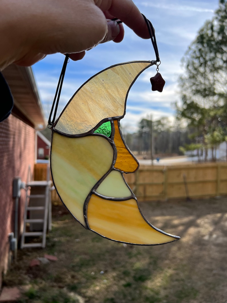 Stained Glass Moon Suncatcher - Etsy
