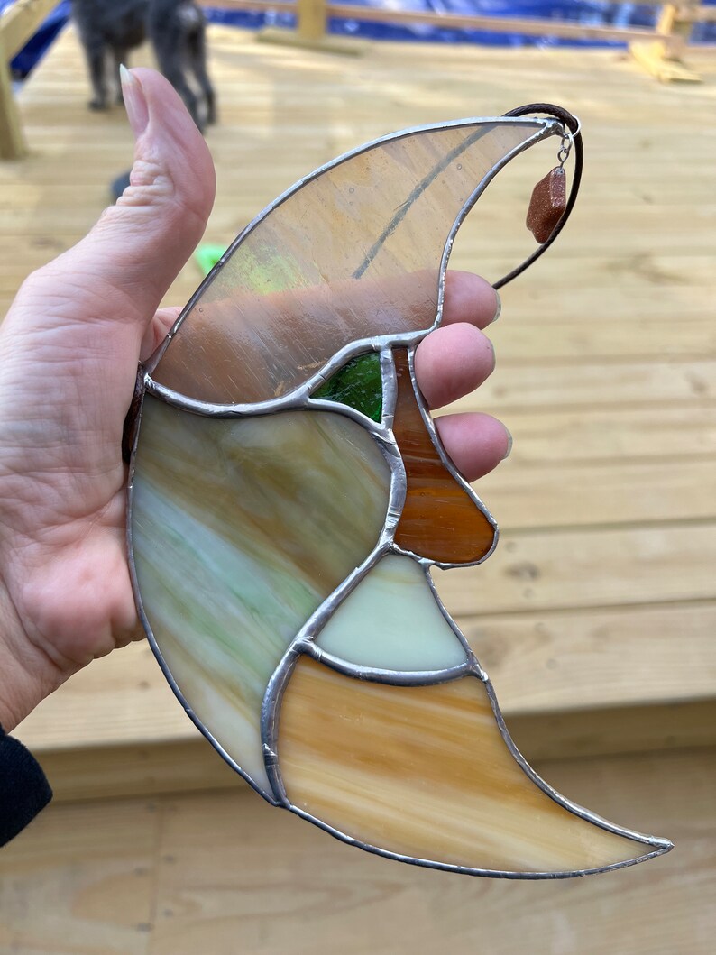 Stained Glass Moon Suncatcher - Etsy