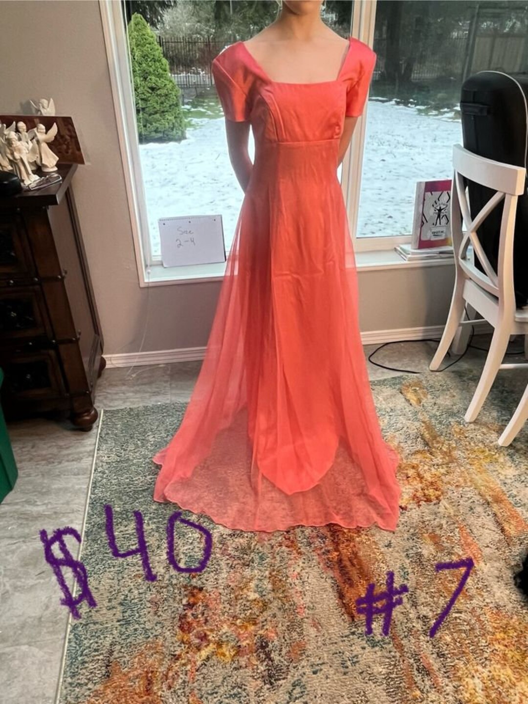 Vintage Salmon Colored Formal/brides Maid Dress (dress 7) - Etsy