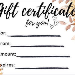 Cute Gift Certificate Template for Canva - Etsy