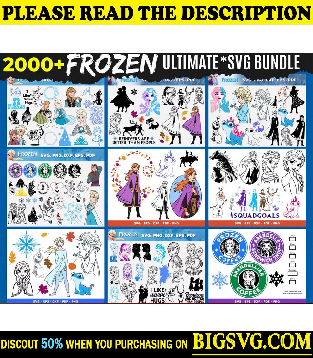 2.000 FROZEN SVG Bundle, FROZEN Svg Files for Cricut, Frozen Clipart ...