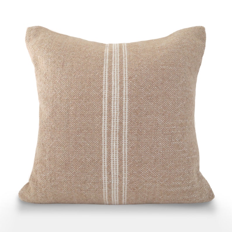 Juniper, Beige and Bone Pillow Cover, Textured Handwoven Wool, Rustic ...