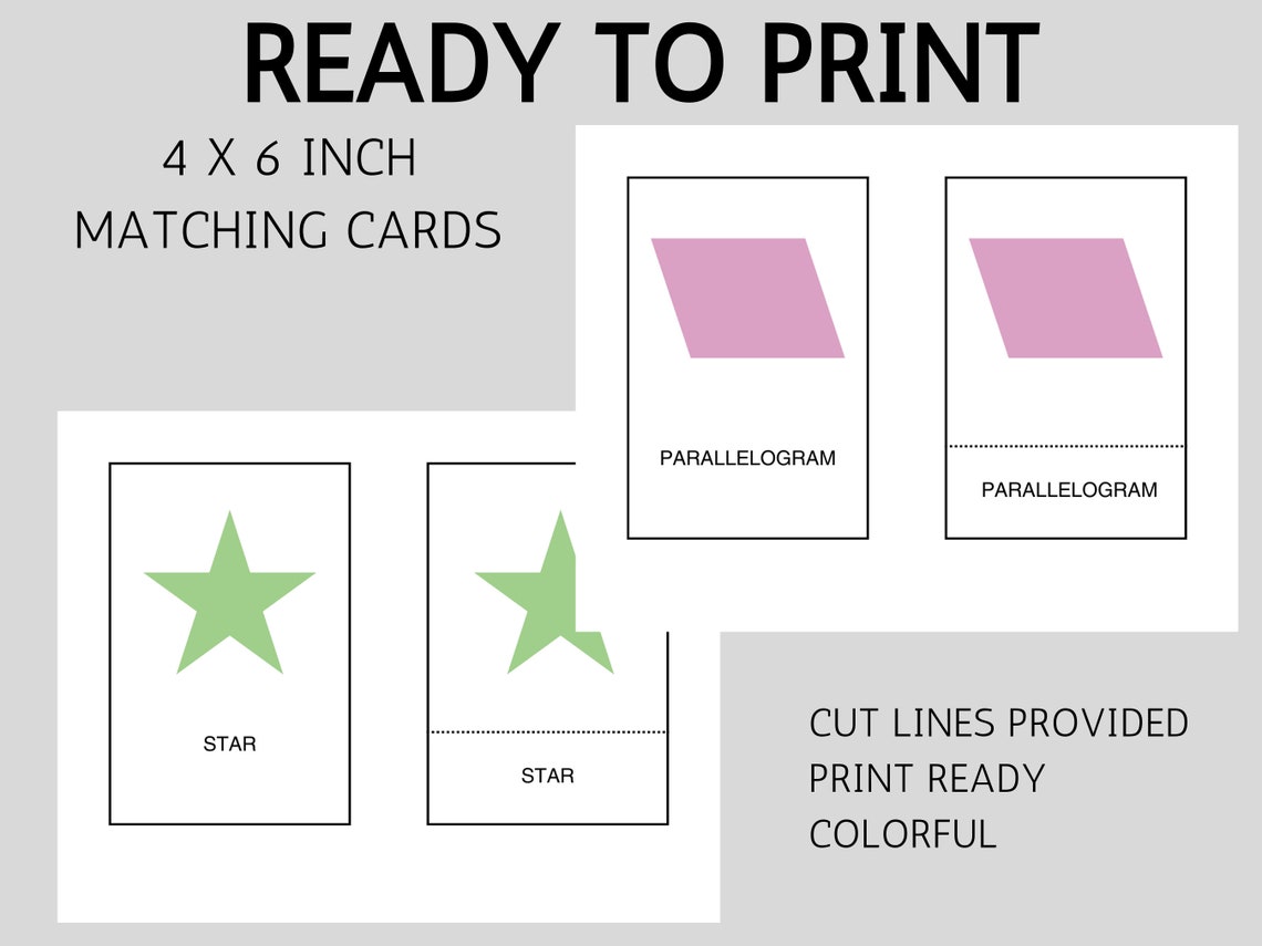 Shape Cards, Elementary Shape Matching, 2-D Shape Center Activity ...