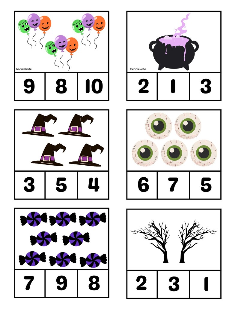 Halloween Counting Cards: Printable Montessori Math Activity (digital ...